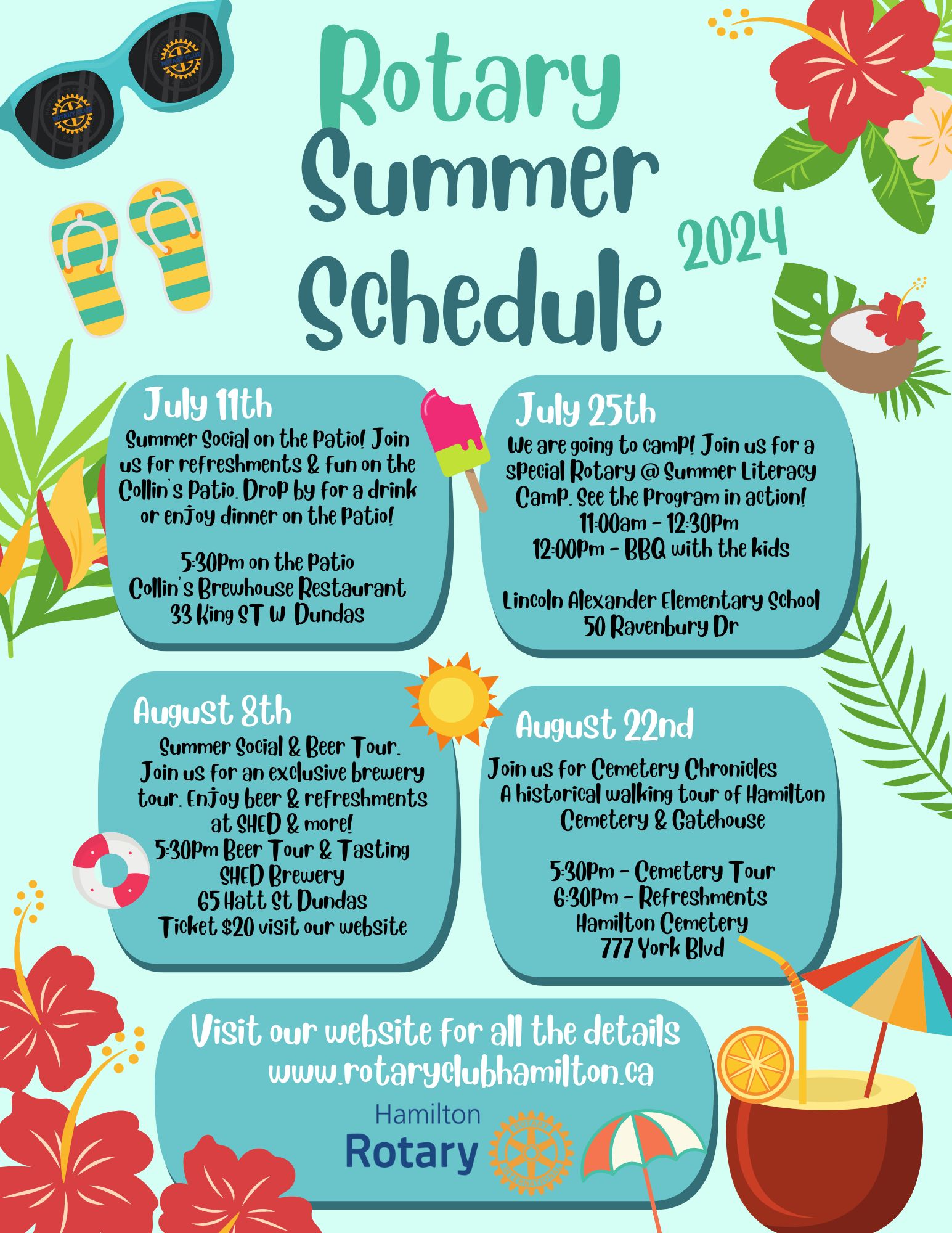 Rotary Summer Schedule - Rotary Club of HamiltonRotary Club of Hamilton